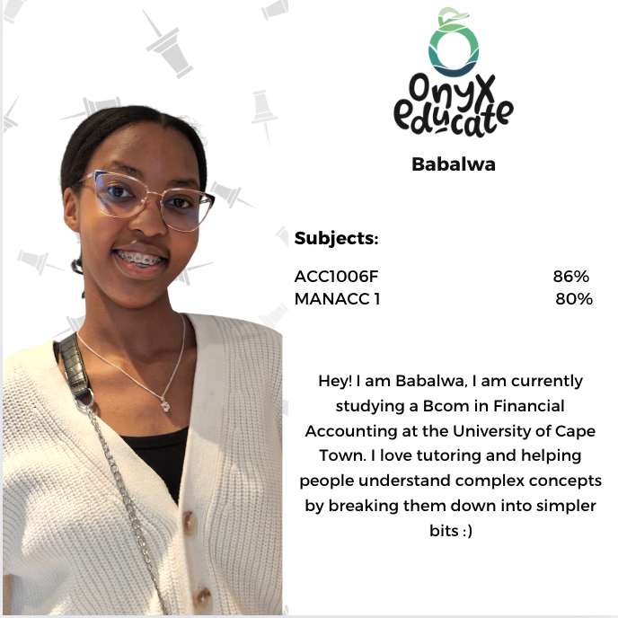 1 Lesson with Babalwa M – Onyx Educate Tutoring